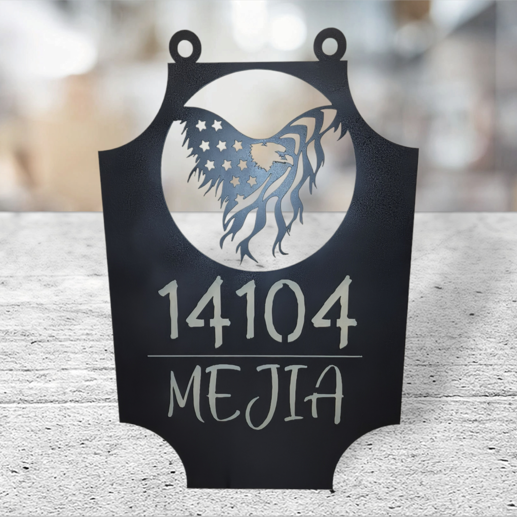 American flag eagle address sign – METAL WIZARDS Signs & Designs